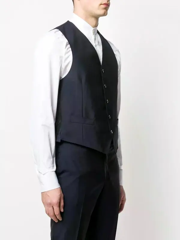 DELL'OGLIO V-neck Single-breasted Waistcoat