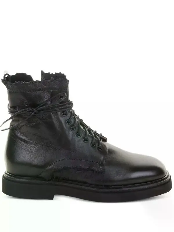 LORENA PAGGI Leather Lace-up Ankle Boots