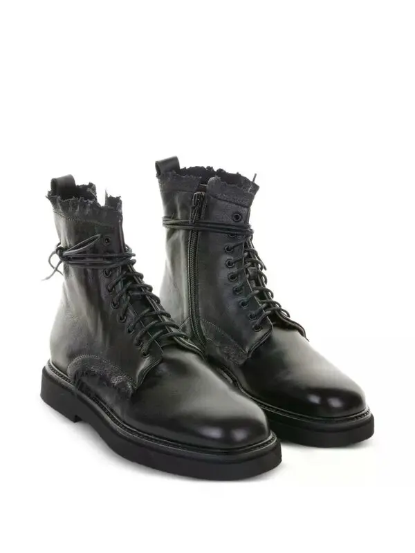 LORENA PAGGI Leather Lace-up Ankle Boots