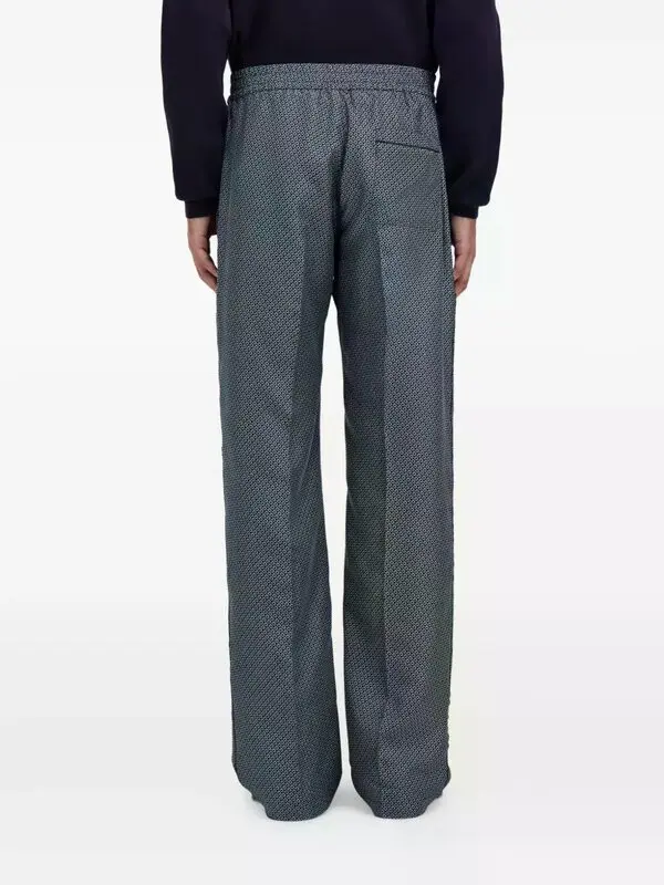 FERRAGAMO Silk Micro Gancini Motif Trousers