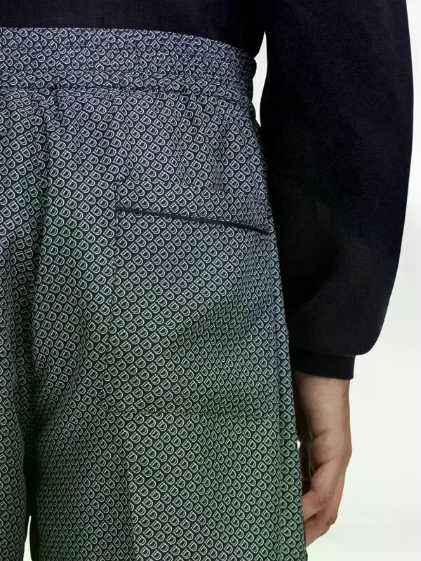 FERRAGAMO Silk Micro Gancini Motif Trousers