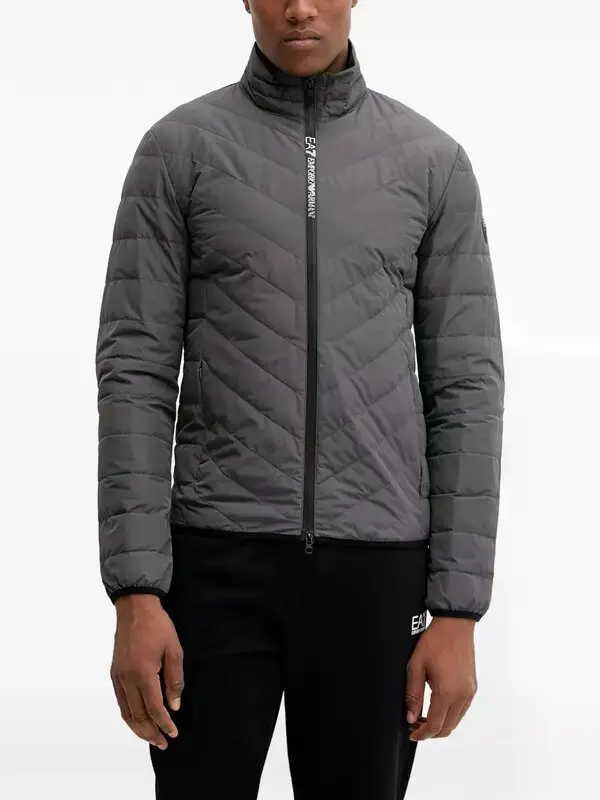 EA7 Quilted Zip-up Jacket - Grey