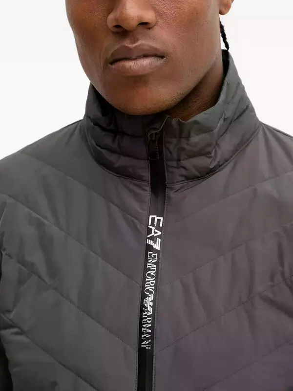 EA7 Quilted Zip-up Jacket - Grey