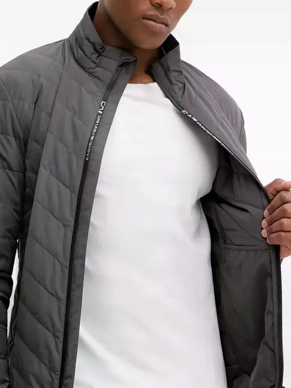 EA7 Quilted Zip-up Jacket - Grey