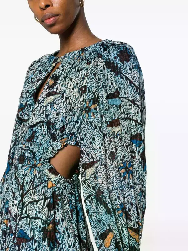 Ulla Johnson Helia Batik Cut-out Midi Dress