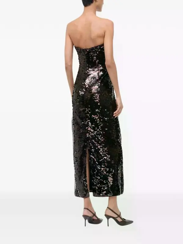 Staud Sequin-embellished Midi Dress - Black
