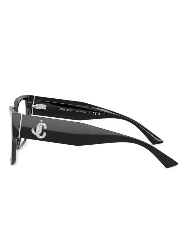 JIMMY CHOO Crystal-embellished Square Frame Glasses