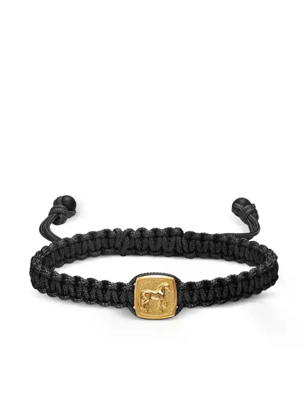 David Yurman 18k Yellow Gold Petrus Horse-amulet Onyx Bracelet - Black