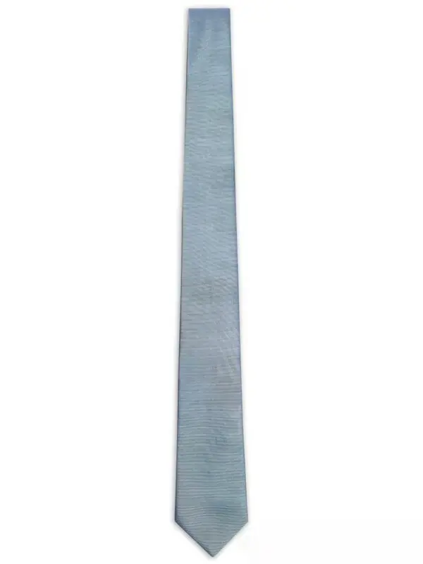 Emporio Armani Striped Silk Neck Tie - Blue
