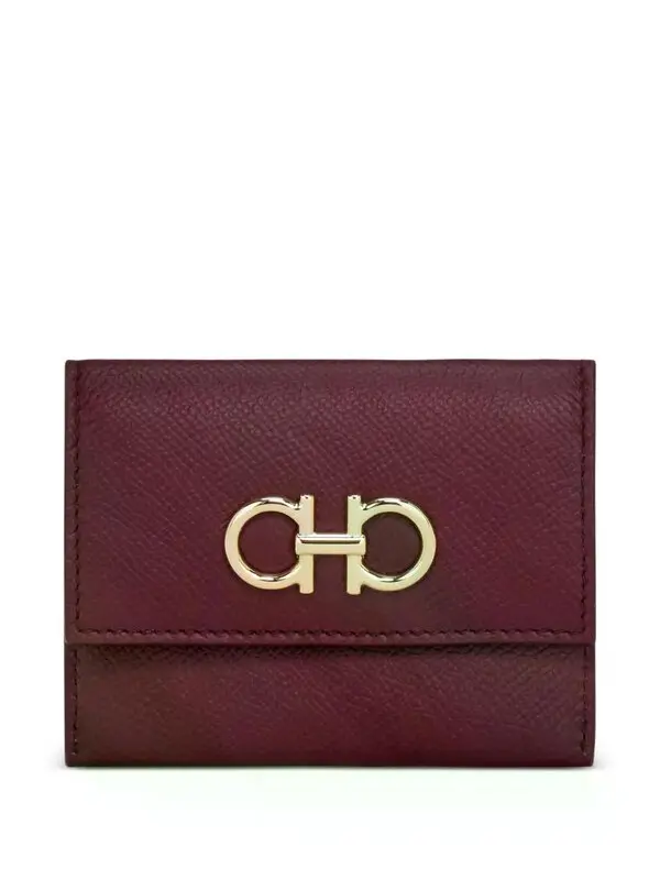 FERRAGAMO Gancini Flap Credit Card Holder - Red