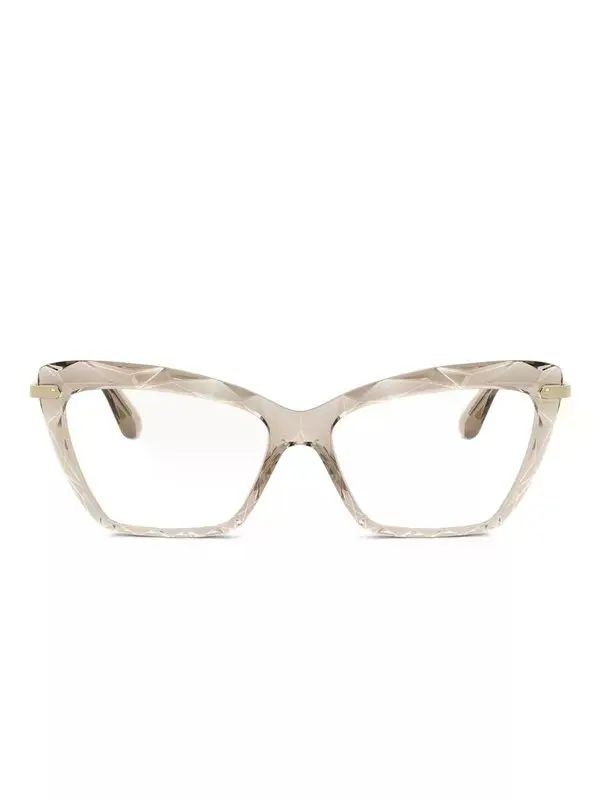 Dolce & Gabbana Crystal-faceted Cat-eye Eyeglasses - Brown