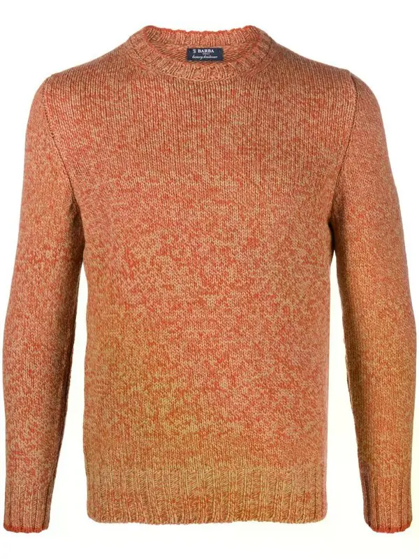 BARBA NAPOLI Speckle-knit Virgin Wool Jumper - Orange