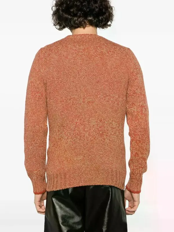 BARBA NAPOLI Speckle-knit Virgin Wool Jumper - Orange