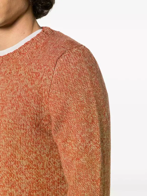 BARBA NAPOLI Speckle-knit Virgin Wool Jumper - Orange