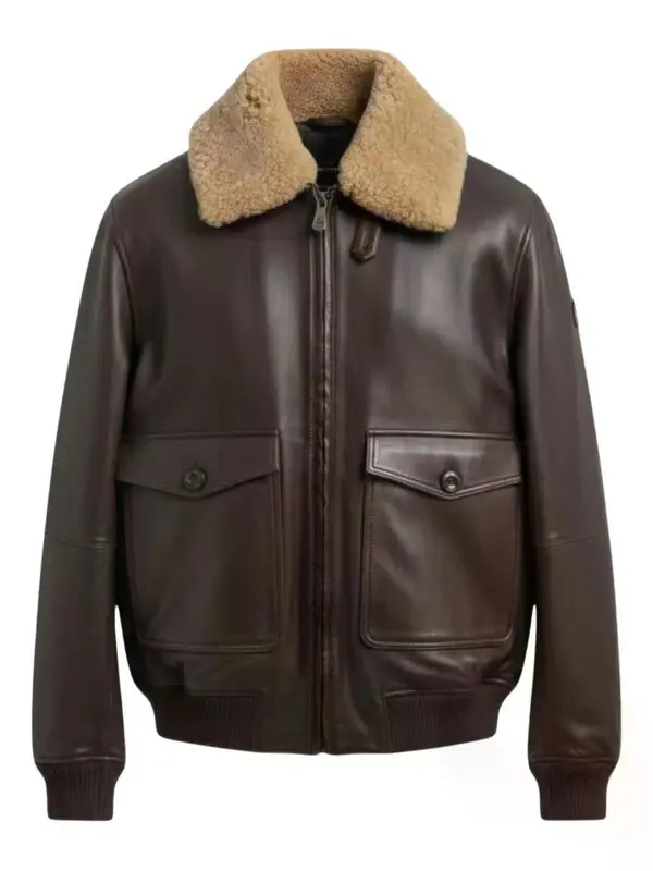 Peuterey Zip-fastening Leather Jacket - Brown