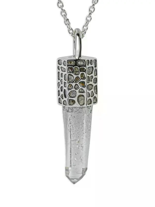 PARTS OF FOUR Sterling Talisman Quartz & Diamond Necklace - Silver