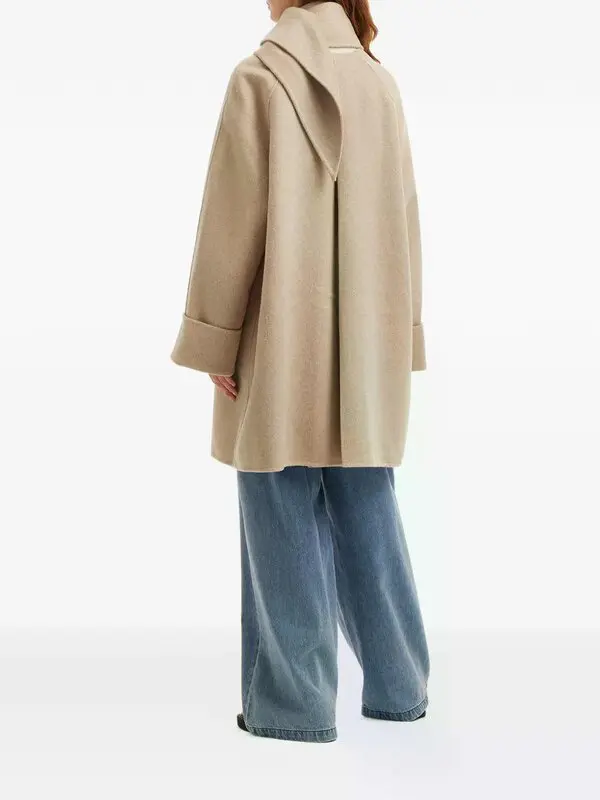 B+AB Scarf Detail Button Coat - Neutrals