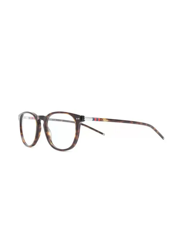 POLO RALPH LAUREN EYEWEAR Thin Tortoiseshell Round Eyeglasses