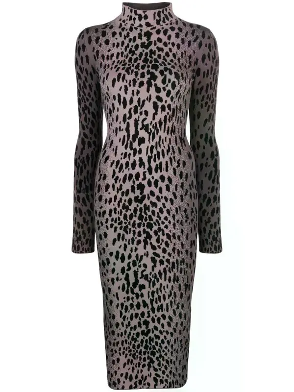 SSHEENA Hyena-pattern Midi Dress