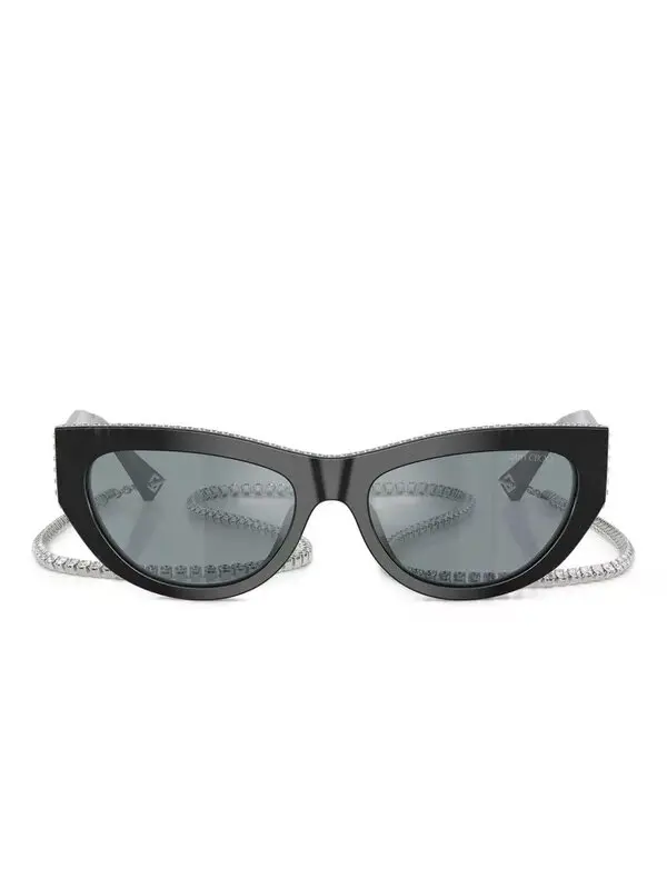 JIMMY CHOO Crystal-embellished Cat-eye Sunglasses - Black