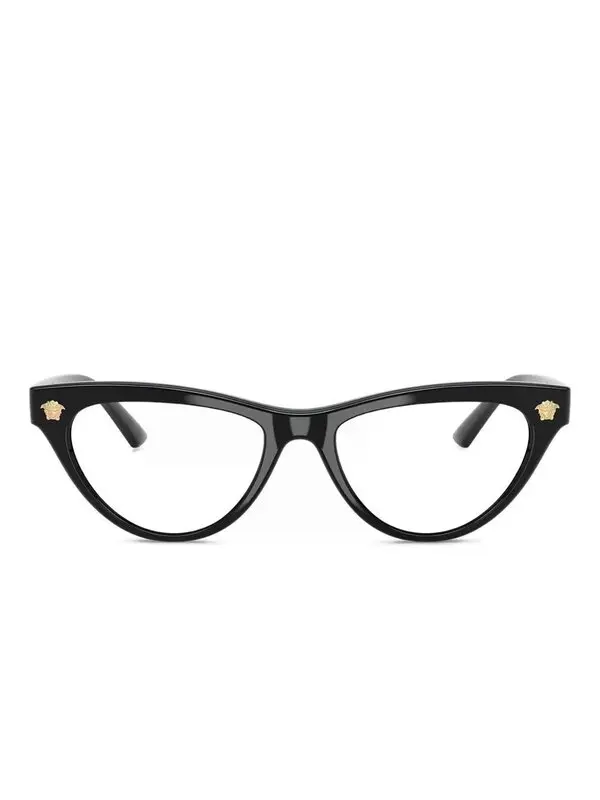 Versace Logo Cat-eye Glasses - Black