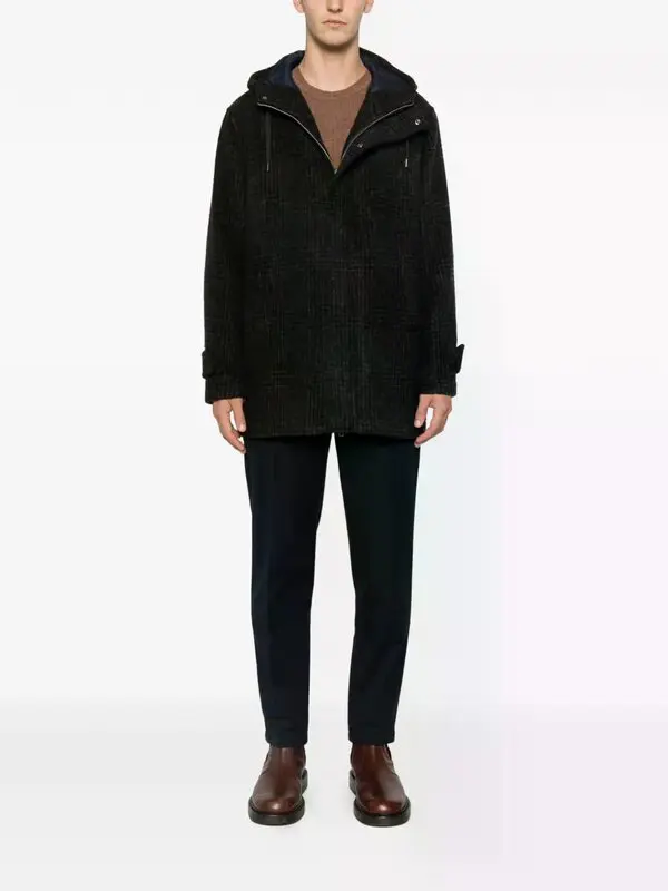 Herno Hooded Check Coat