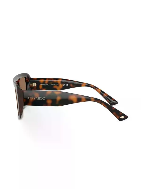 JIMMY CHOO Chocolate Tortoiseshell Effect Square Frame Sunglasses