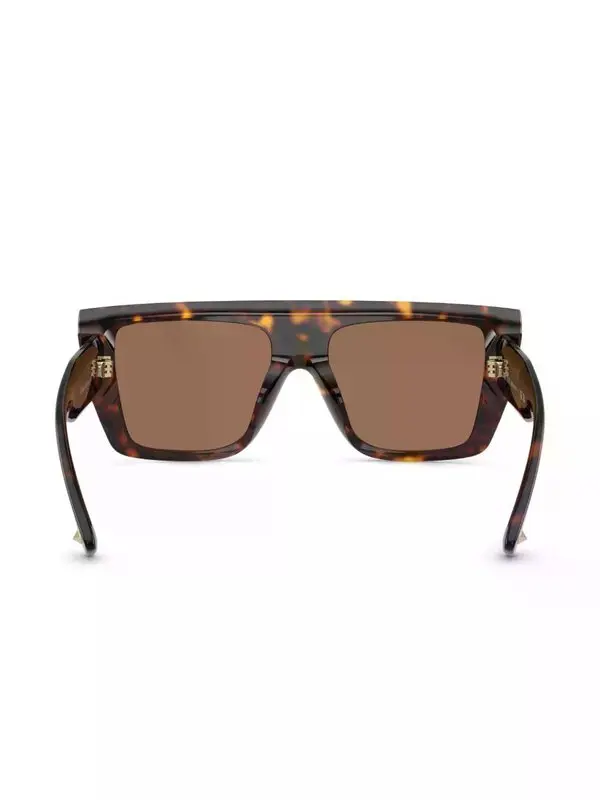JIMMY CHOO Chocolate Tortoiseshell Effect Square Frame Sunglasses