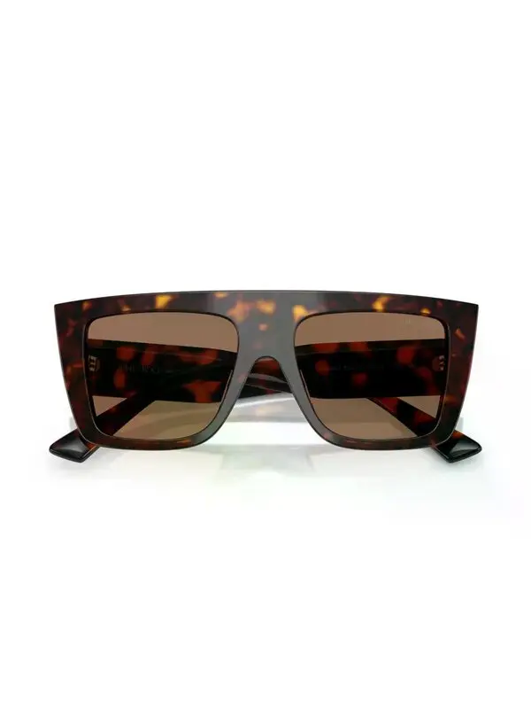 JIMMY CHOO Chocolate Tortoiseshell Effect Square Frame Sunglasses