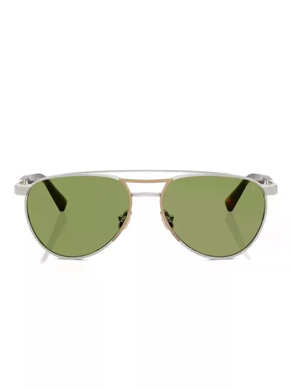Brunello Cucinelli Titanium Aviator Sunglasses