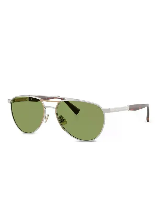 Brunello Cucinelli Titanium Aviator Sunglasses
