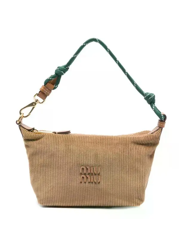 Miu Miu Corduroy Logo Shoulder Bag