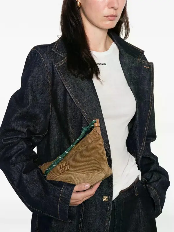 Miu Miu Corduroy Logo Shoulder Bag