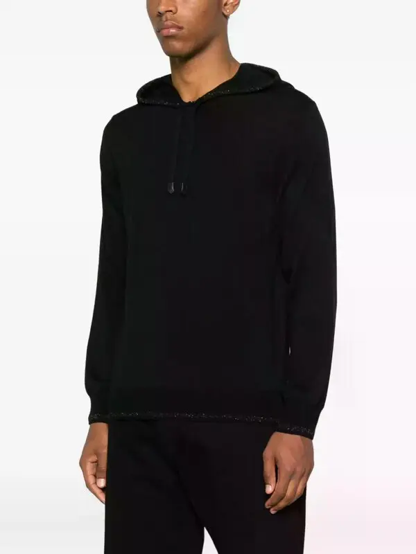 Canali Sequin-embellished Hoodie - Black