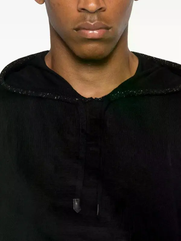 Canali Sequin-embellished Hoodie - Black