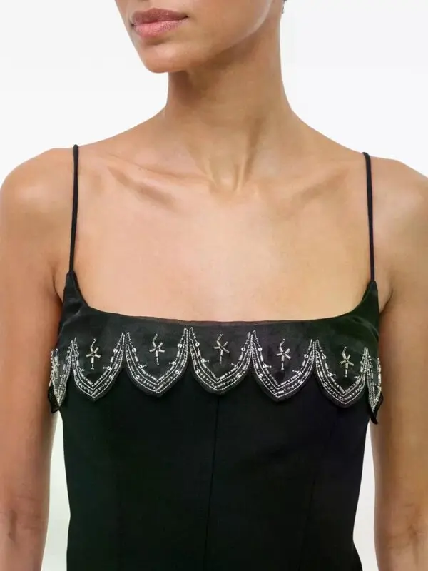 Staud Colette Beaded-trim Mini Dress