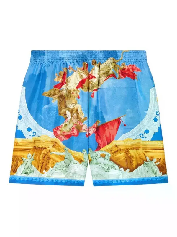 Versace Graphic-print Shorts - Blue
