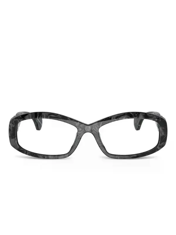 ALAIN MIKLI Patterned Rectangle Eyeglasses - Black