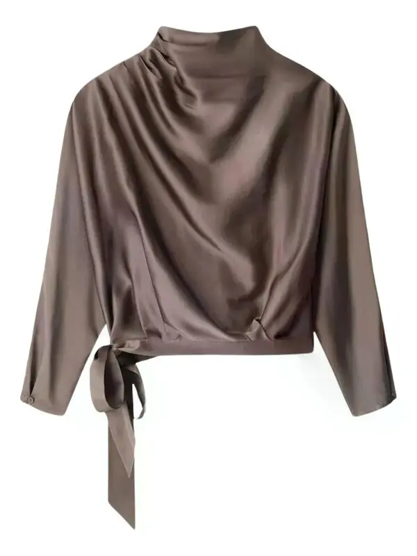Staud Phoebe Silk Top - Brown