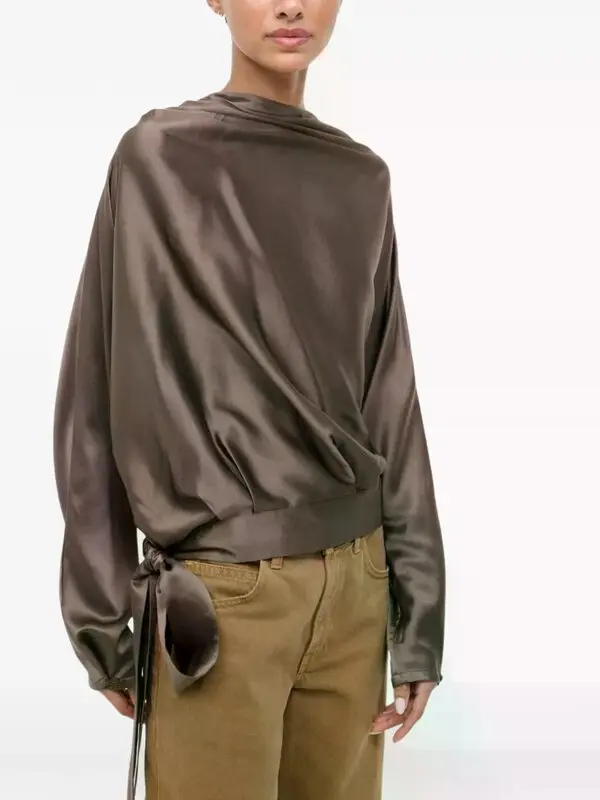 Staud Phoebe Silk Top - Brown