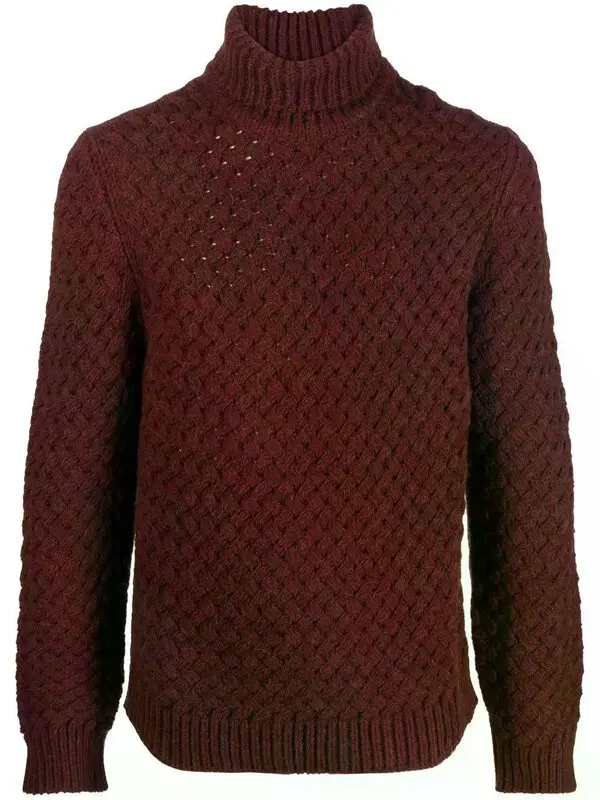 LARDINI Chunky Knit Roll-neck Jumper