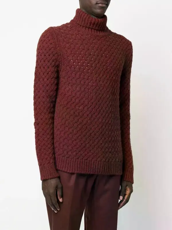 LARDINI Chunky Knit Roll-neck Jumper