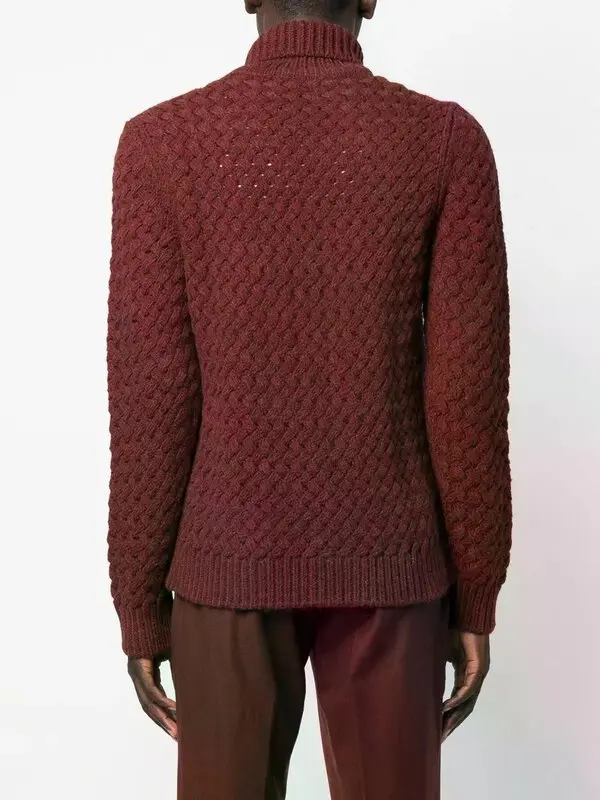 LARDINI Chunky Knit Roll-neck Jumper