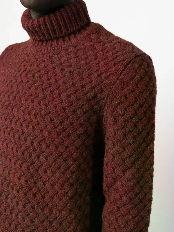 LARDINI Chunky Knit Roll-neck Jumper