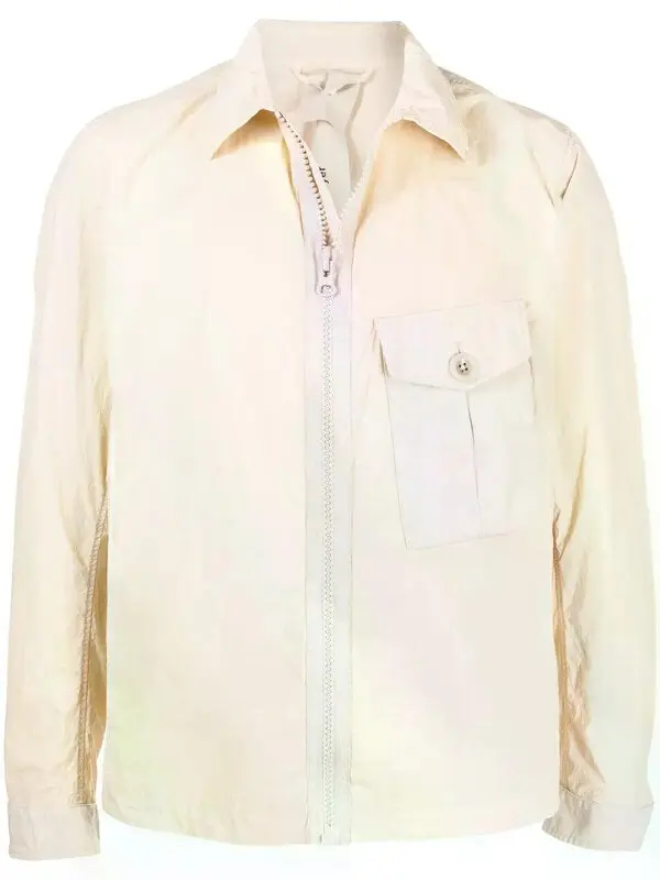 TEN C Cotton Lightweight Jacket With Pocket - Neutrals
