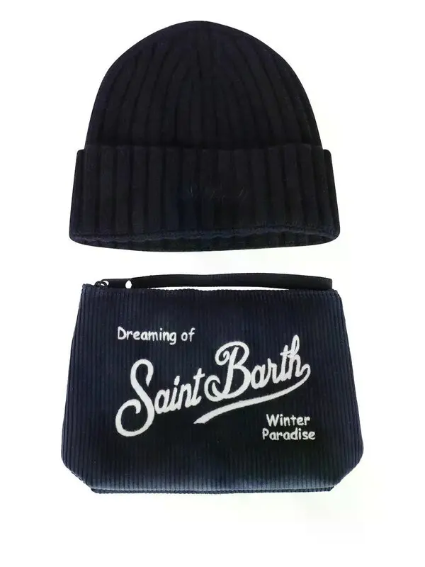 MC2 SAINT BARTH Beanie Hat And Clutch Bag Set - Blue