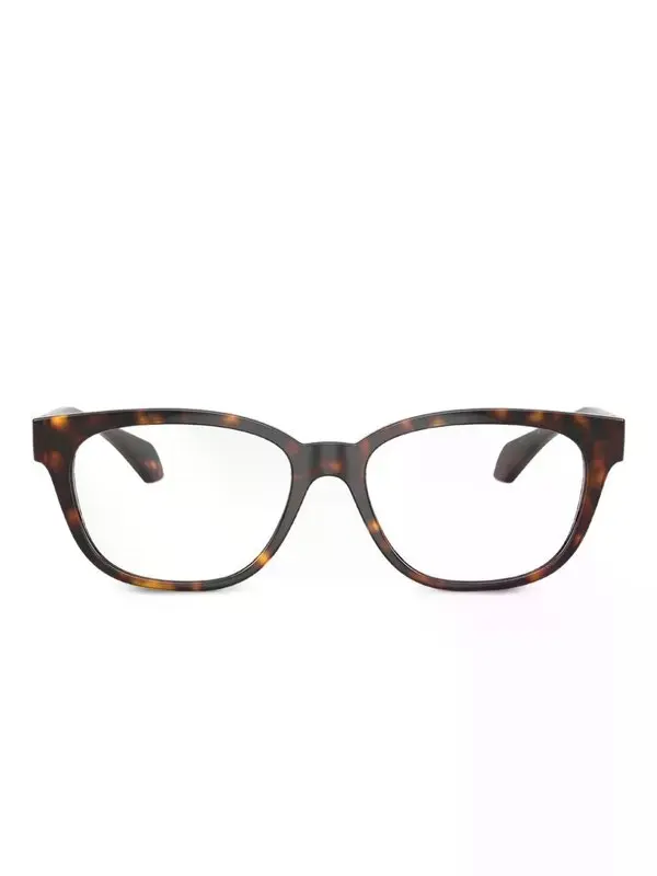 Versace Medusa-embellished Rectangle Glasses - Brown