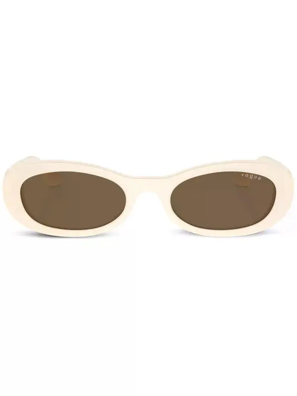 VOGUE EYEWEAR Logo-print Oval-frame Sunglasses