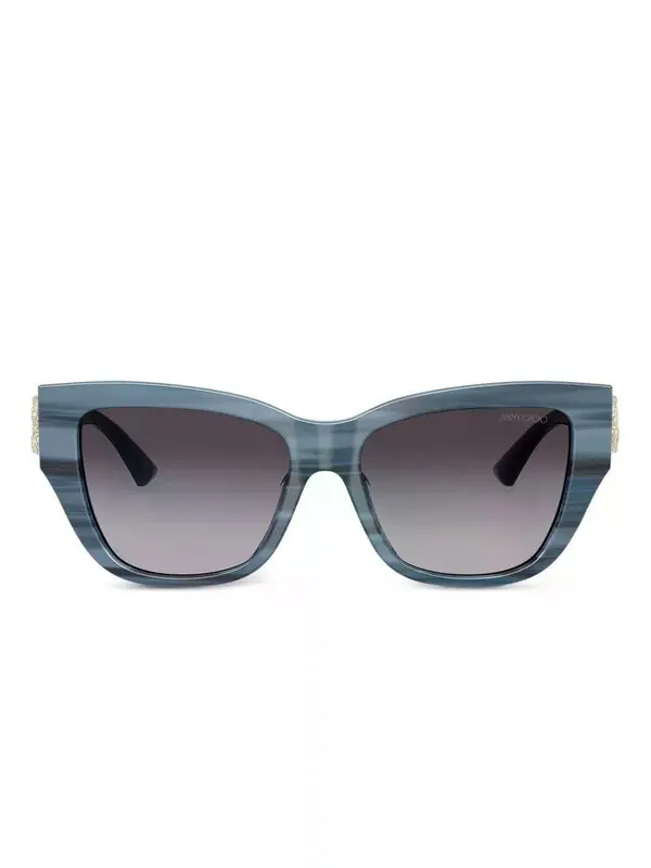 JIMMY CHOO Striped Cat-eye Sunglasses - Blue