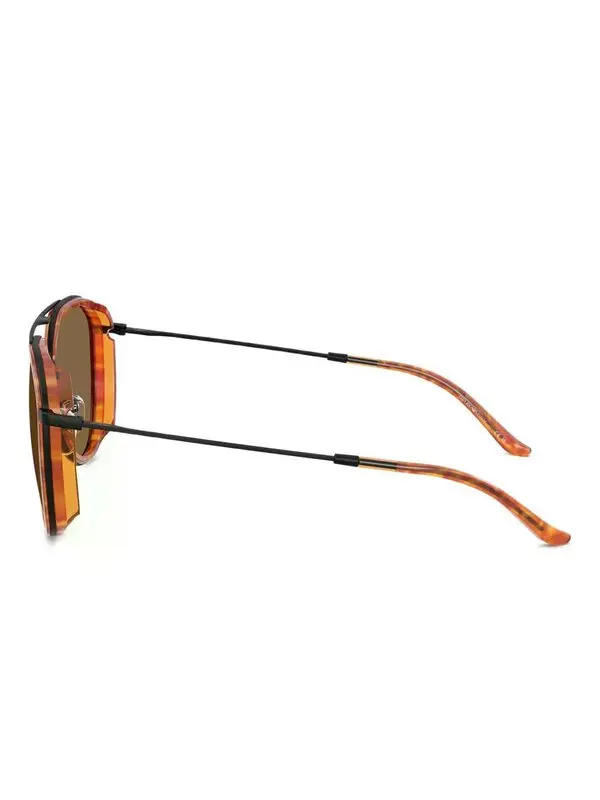 Emporio Armani Double-bridge Tortoiseshell-pattern Sunglasses